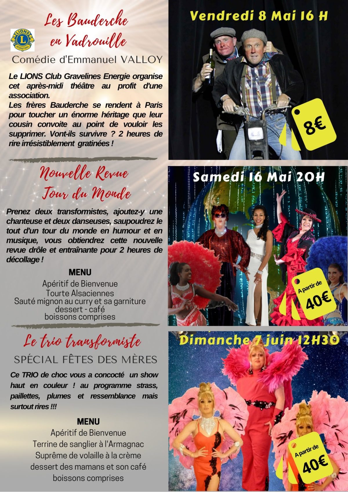 Le programme du cabaret - Cabaret Les Insolites